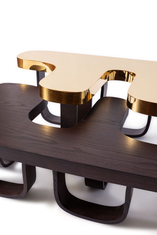 Fendi Casa Efo Coffee Table in Wengé Wood, Dubai