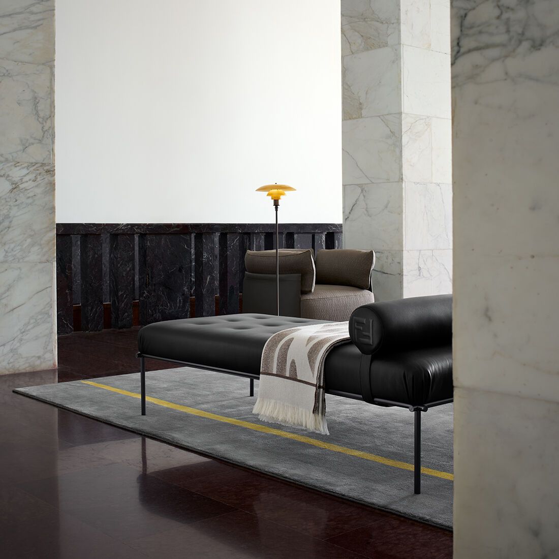 Fendi Casa Tiretto Daybed and Bench for UAE Living Spaces