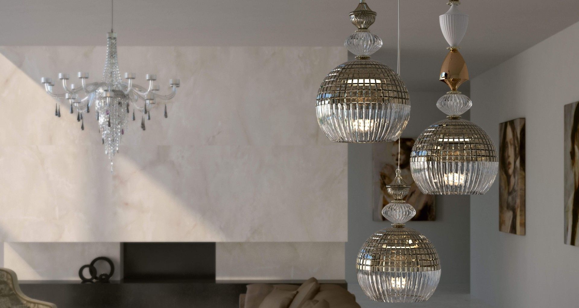 Italamp Amelie Pendant Lamp in Teak Crystal for UAE Villas - Italamp ...
