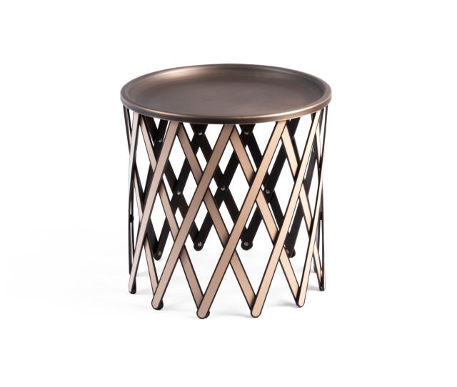 Pinetti Safari Folding Table, Italian Leather & Wood Design