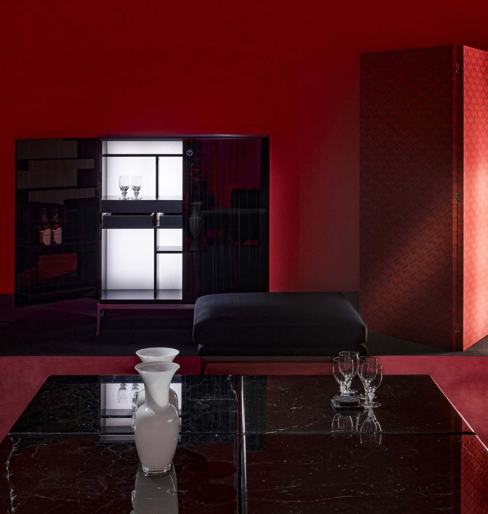 Versace Stiletto Bar Cabinet, 120 cm Lacquered Wood, Dubai