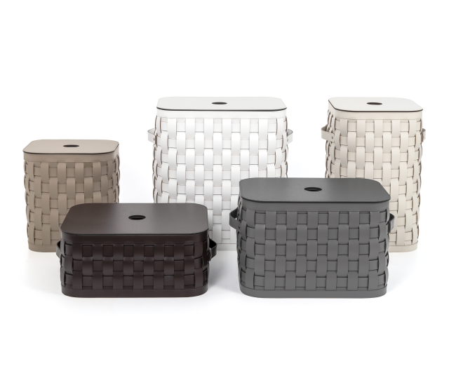 Demetra Small Square Basket with Flat Lid - Pinetti - Baskets — Luxury ...