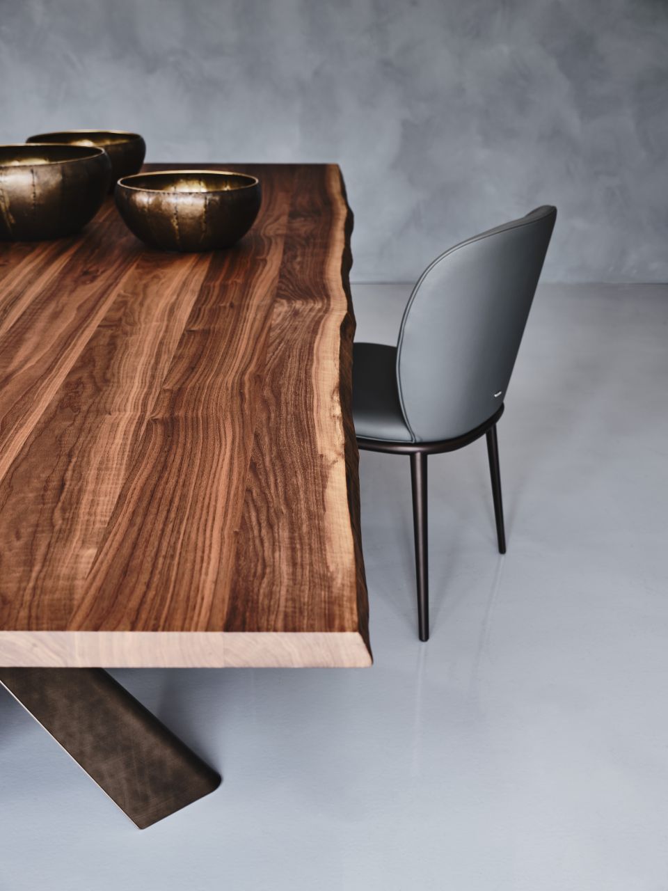 Cattelan Italia MAD MAX Wood Table in Dubai, Steel Base