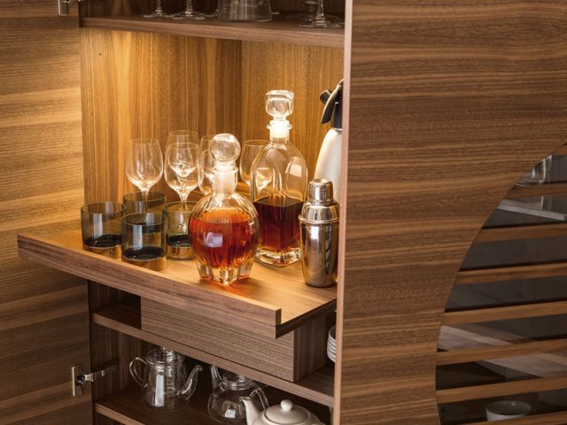 Porada Polifemo Bar Cabinet in Canaletto Walnut, Dubai