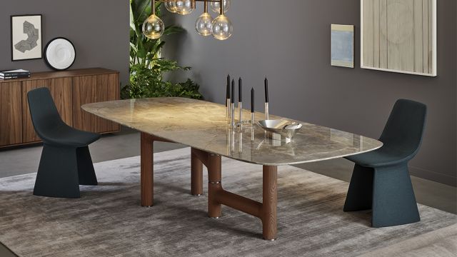 Bonaldo Pivot Dining Table with Solid Ash Wood Base, Dubai - Bonaldo ...